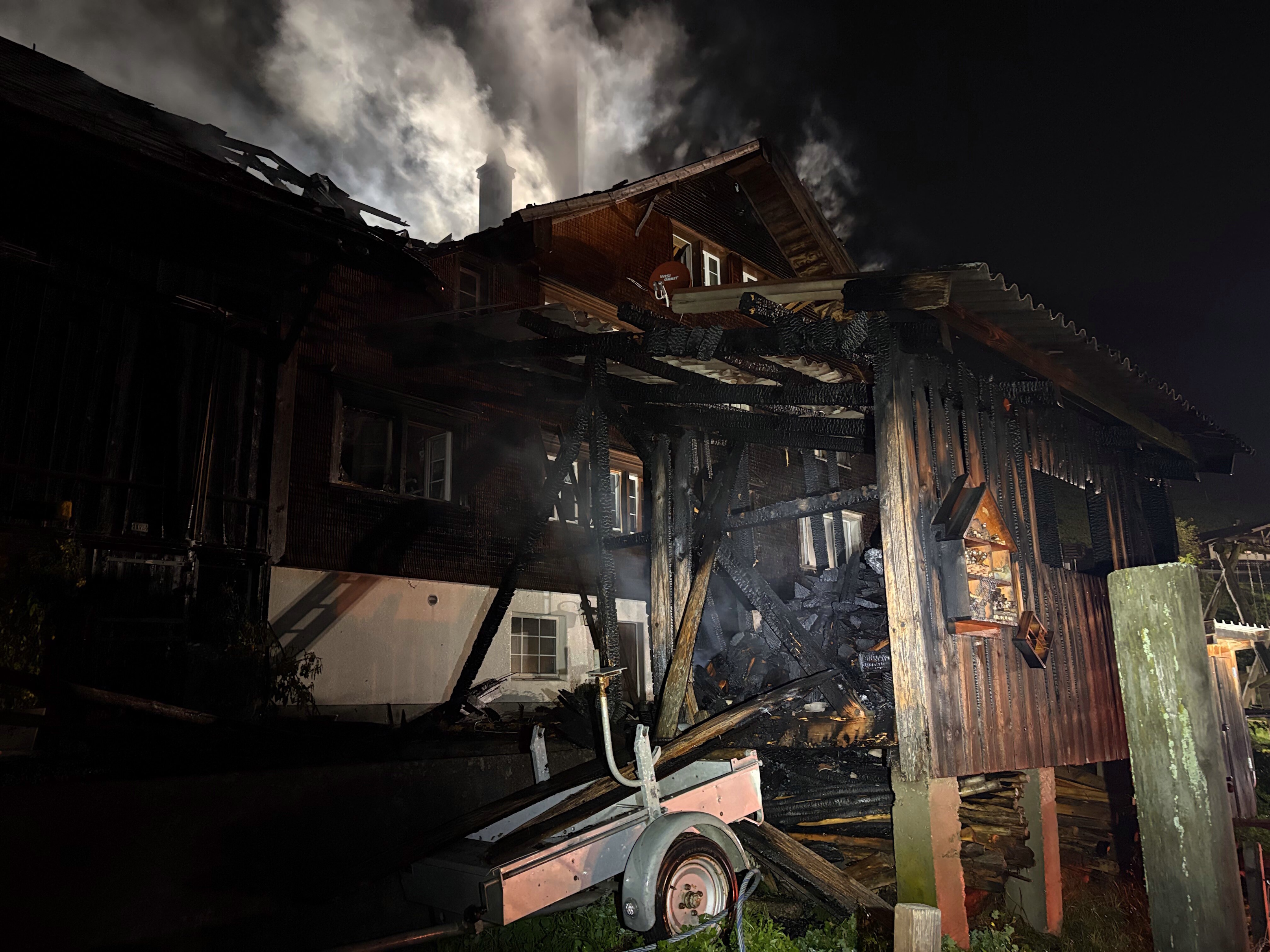 Libingen: Holzschopf und Wohnhaus in Brand geraten | sg.ch