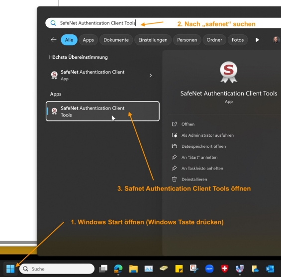 PIN ändern, entsperren und Karten- Zertifikatsinformationen | sg.ch